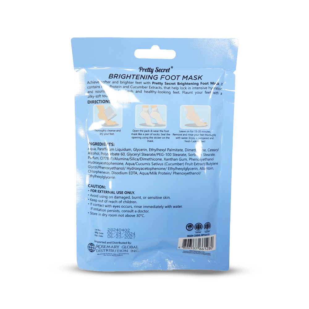Pretty Secret Brightening Foot Mask | Pretty Secret
