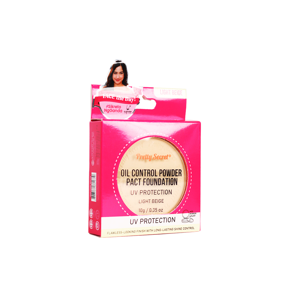 Pretty Secret Face Powder Pact 10g – Light Beige | Pretty Secret