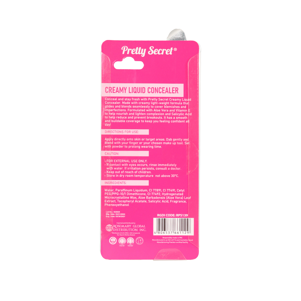 Pretty Secret Liquid Concealer 12.5ml – Light Beige | Pretty Secret
