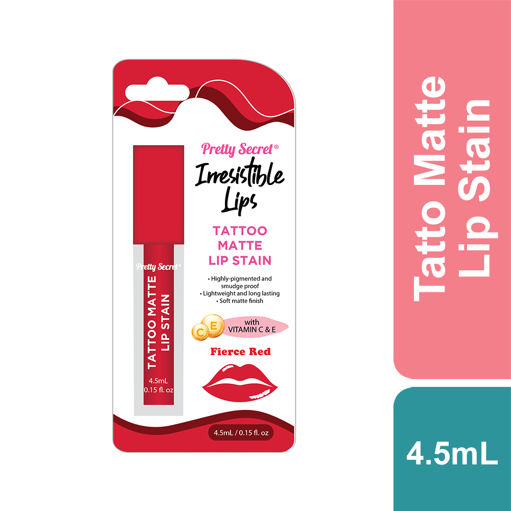 Pretty Secret Tattoo Matte Lip Stain 4.5ml – Fierce Red | Pretty Secret