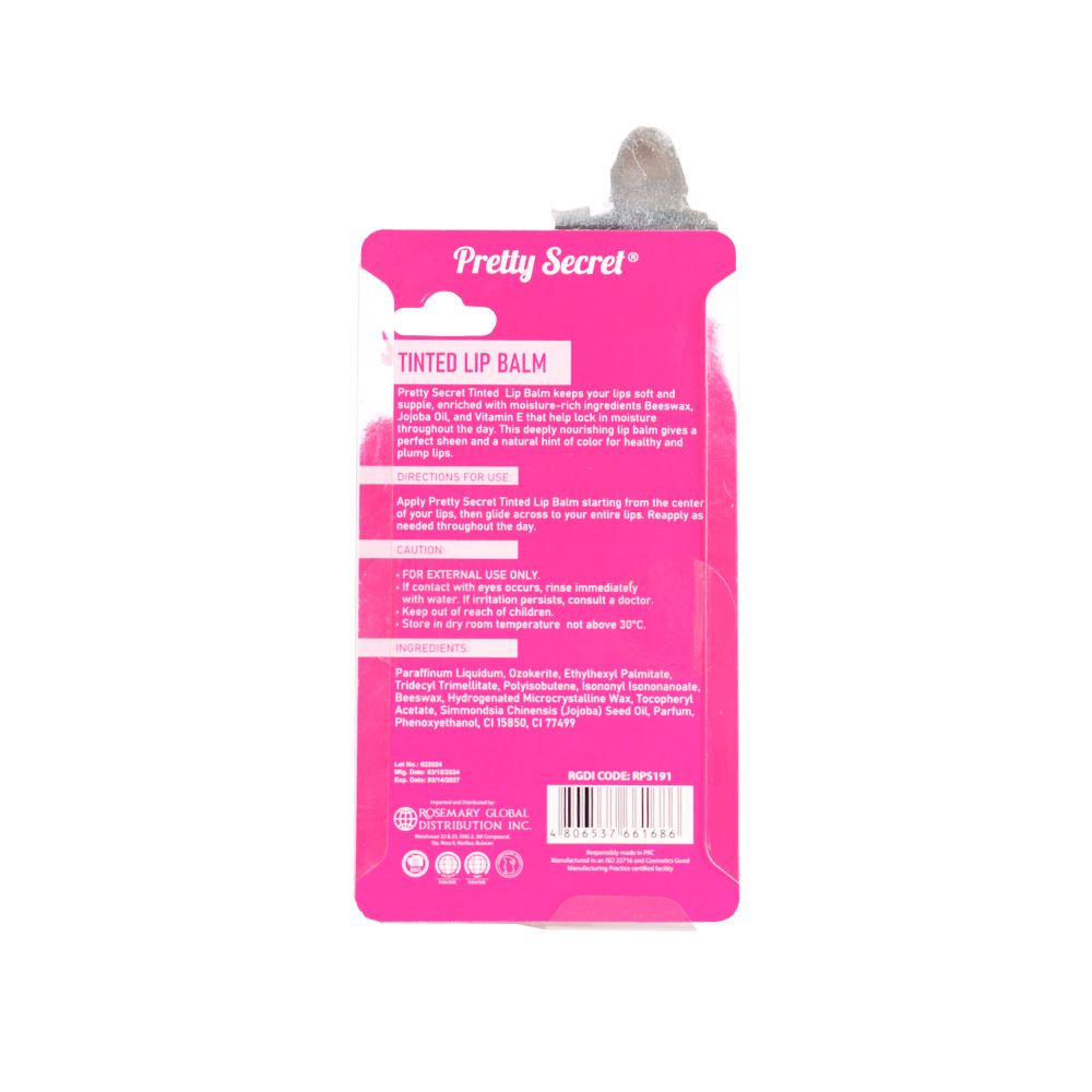 Pretty Secret Tinted Lip Balm 4.8g – Raspberry | Pretty Secret